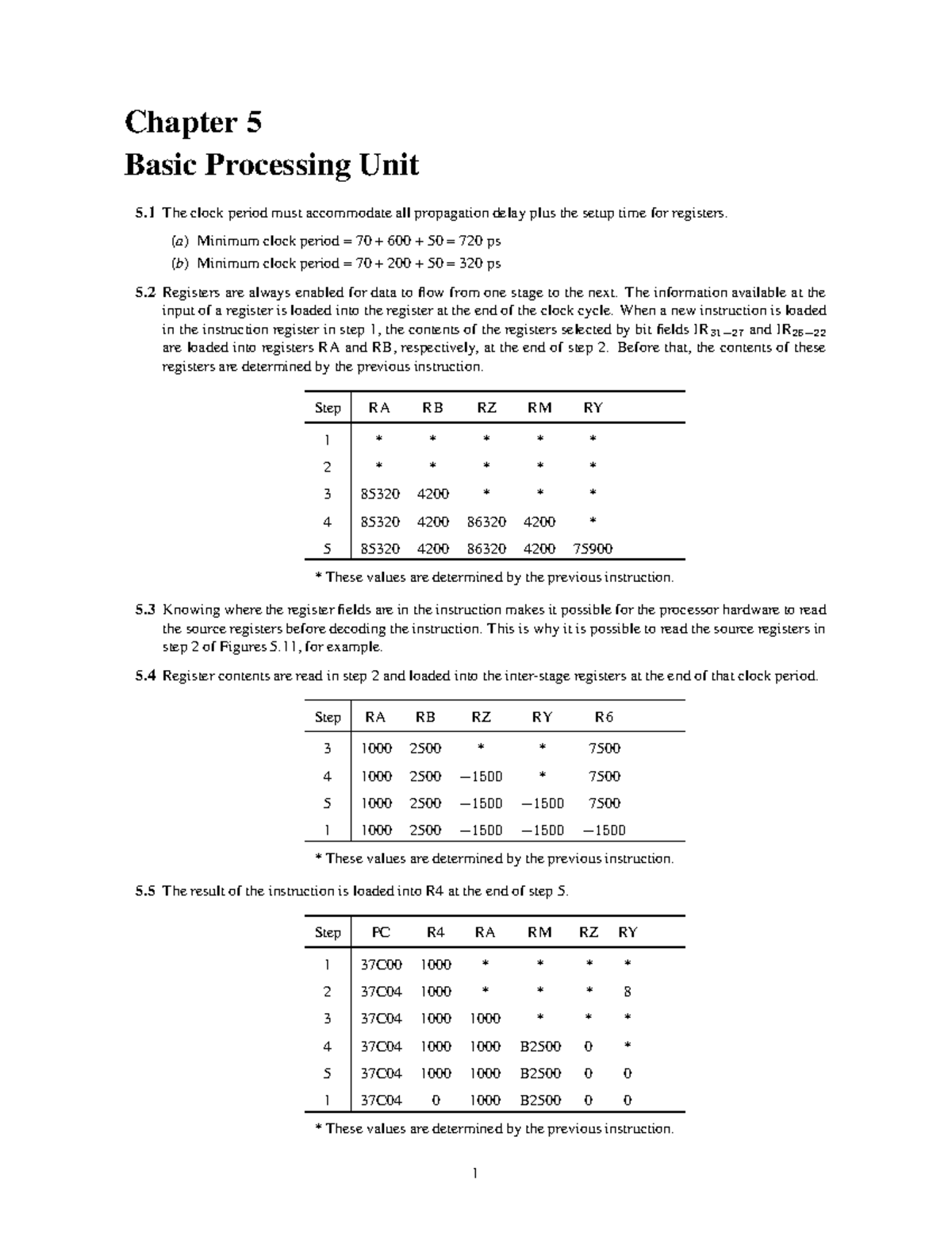 Comporg 6 Solutions: Chapter 5 - Basic Processing Unit Insights - Studocu