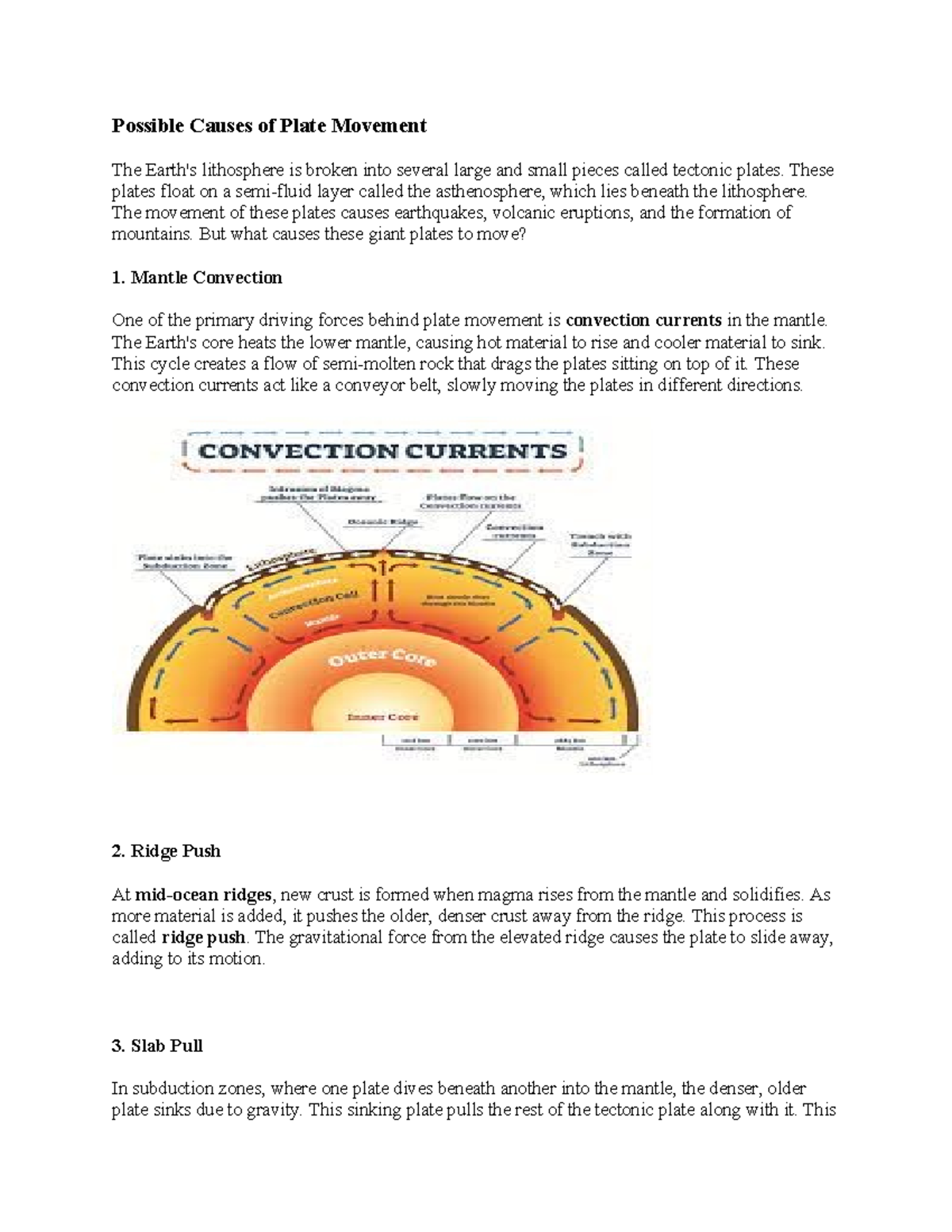 Tectonic Plate Movement: Causes & Mechanisms Explained - Studocu