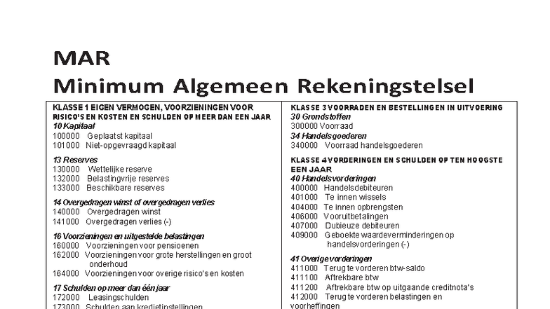 MAR KLASSE 1-4: Rekeningen voor Boekingen Oefeningen - Studocu