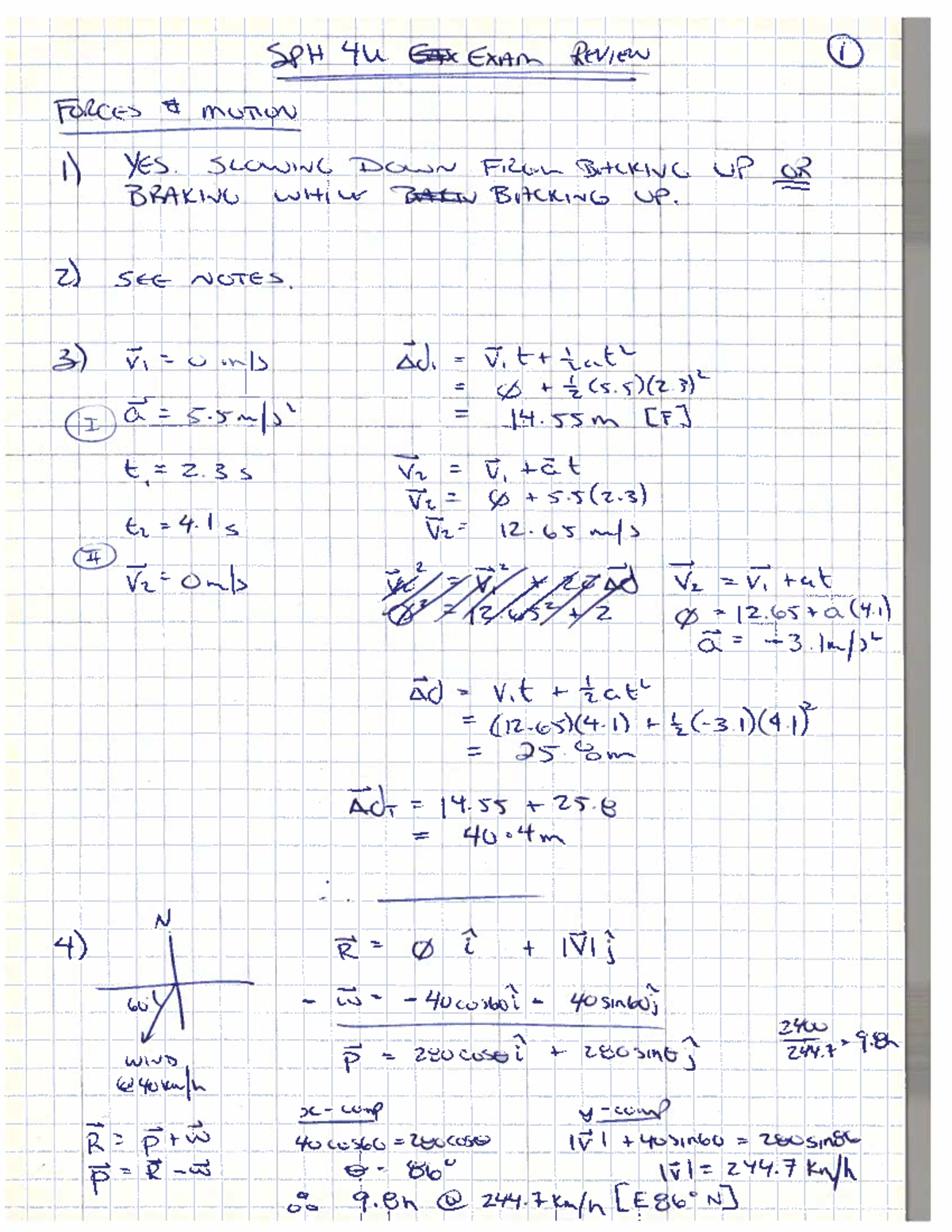 SPH 4U FINAL EXAM REVIEW: FORCES & MOTION SOLUTIONS - Studocu