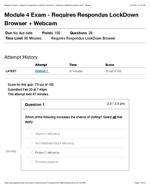 M6 Module 6 Exam Requires Respondus Lock Down Browser Webcam Essential ...