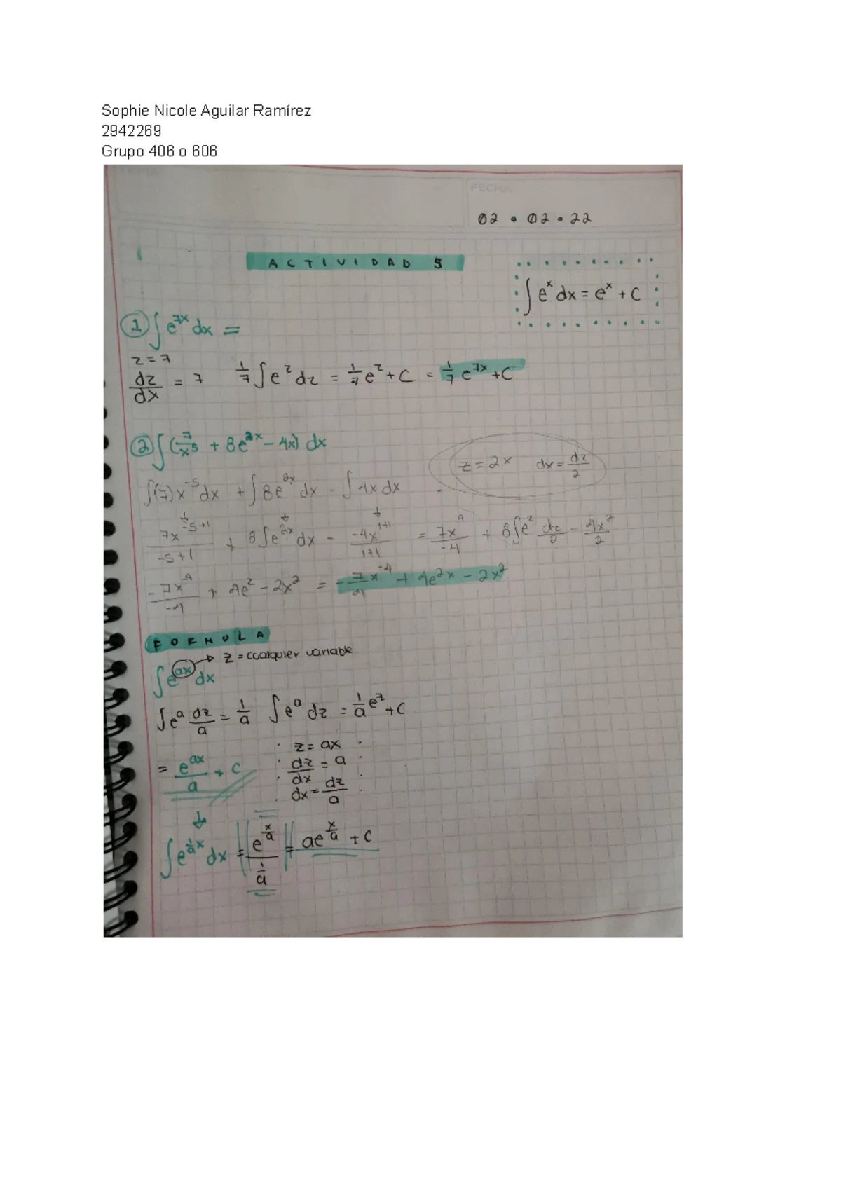 Matematicas ACT 9 - ............ - Calculo Integral - Calculo Integral ACTIVIDAD 9 Berenice ...