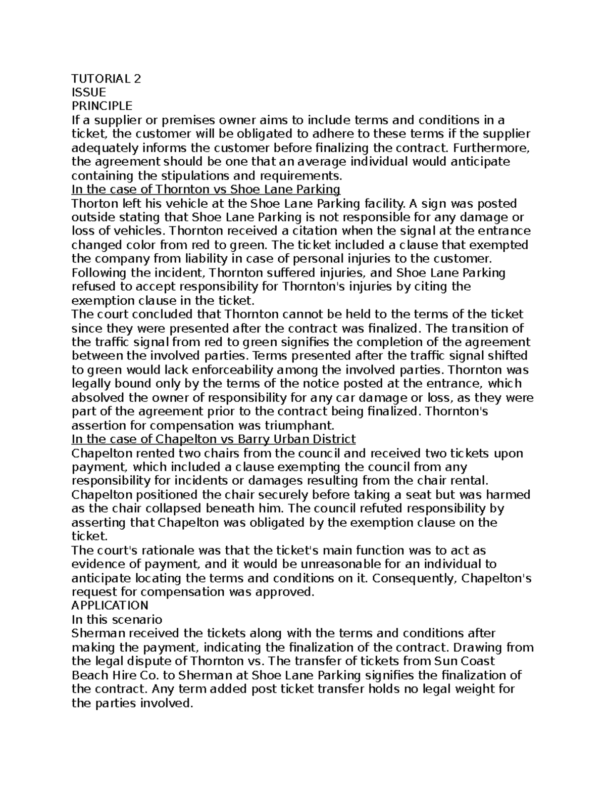 Topic 6 - tutorial - TUTORIAL 2 ISSUE PRINCIPLE If a supplier or ...