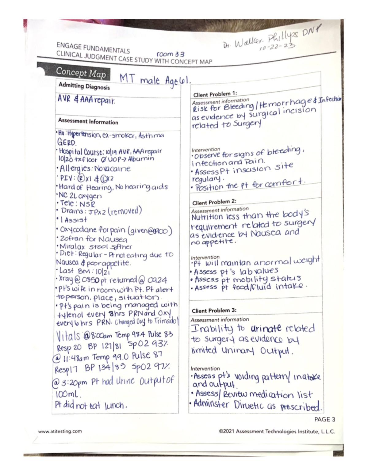 DNP 2023 Clinical Judgment Case Study Concept Map Notes for ENGAGE ...