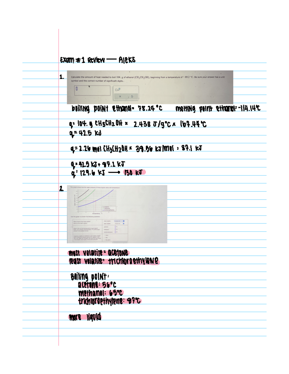 Chem Exam 1 Review - ALEKS Study Notes and Concepts - Studocu