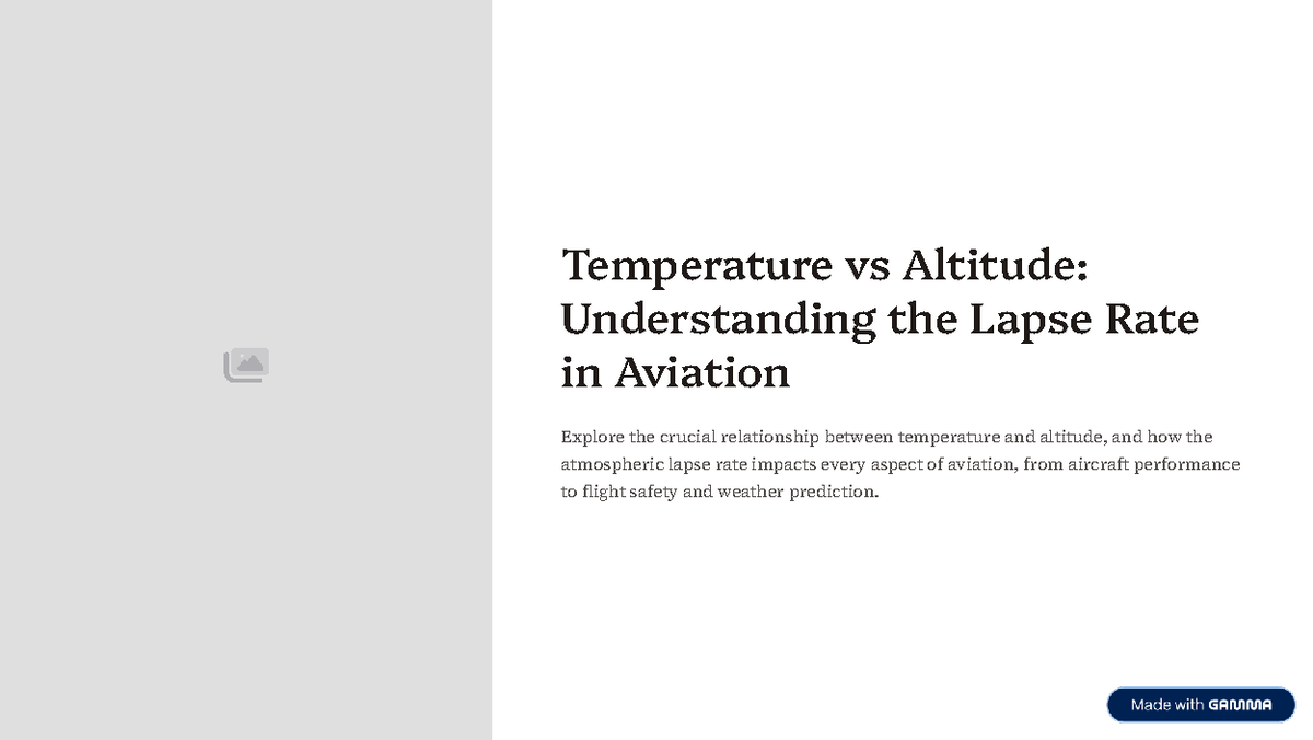 Temperature vs Altitude: Lapse Rate Insights for Aviation Safety - Studocu