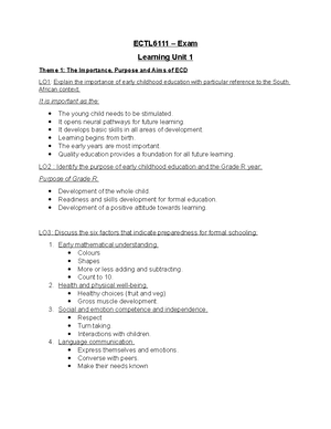 [Solved] list the 6 Early Learning and Development Areas ELDAS - Early ...