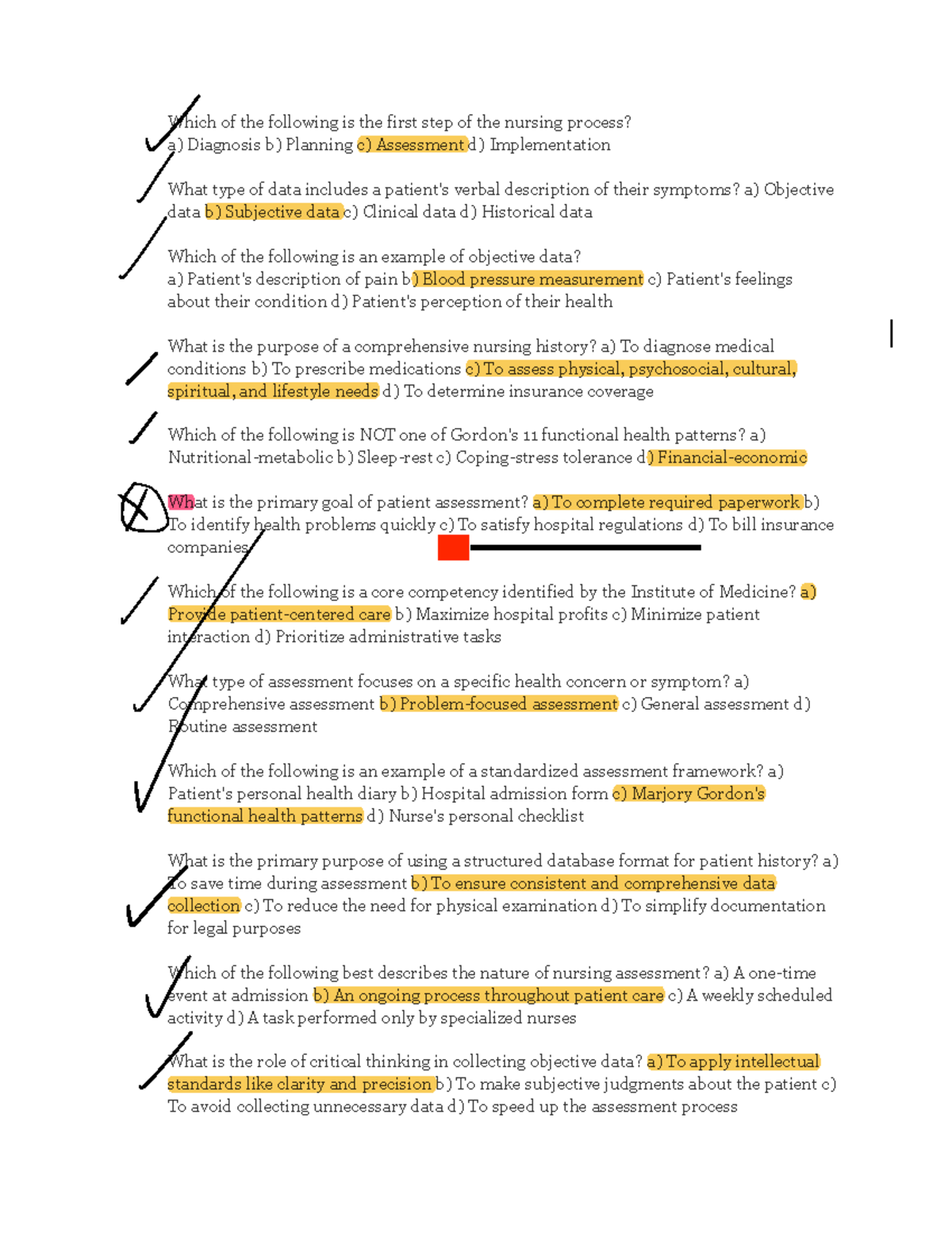 Nursing Process Assessment Practice Problems: Key Concepts and ...