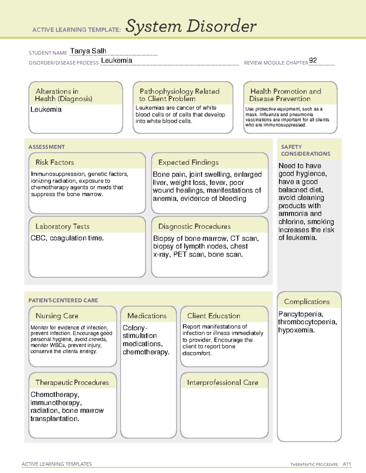 Focused Review -) - ATI course work - ACTIVE LEARNING TEMPLATES ...