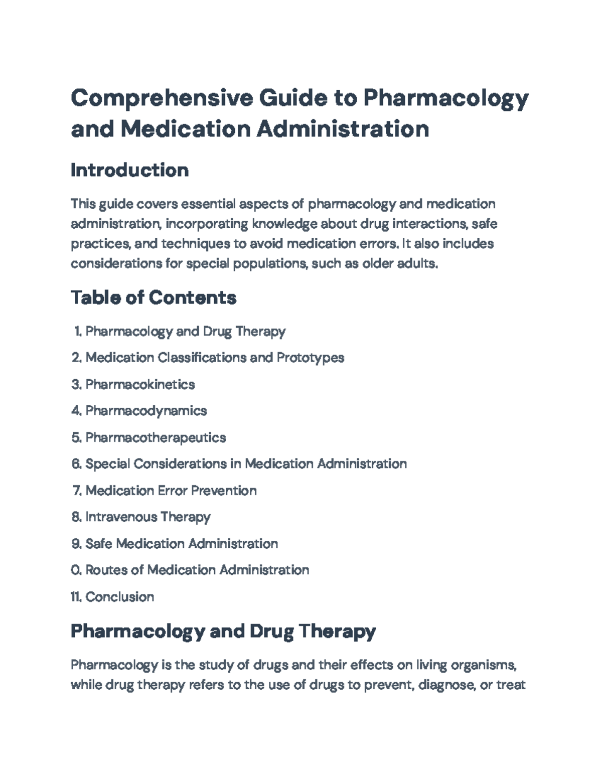 Comprehensive Guide to Pharmacology and Medication Admin (NURS 101 ...