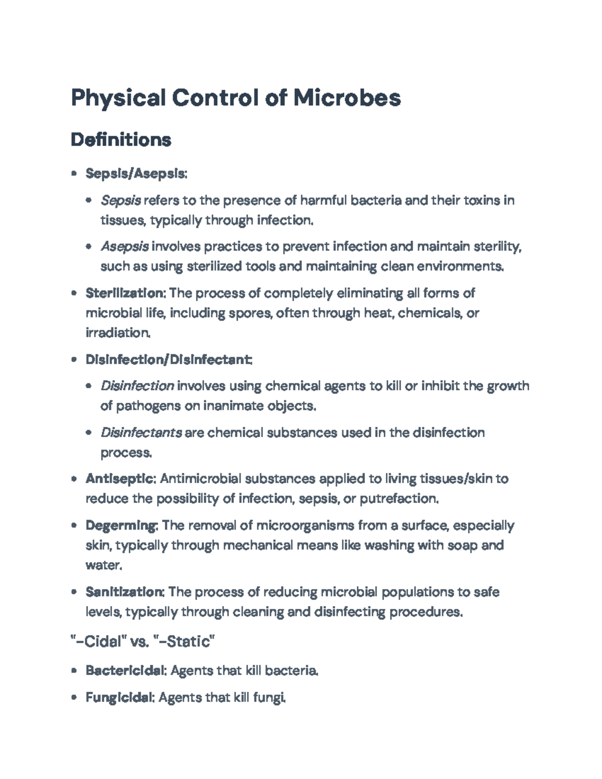 Physical Control Methods of Microbes: Sterilization Techniques and ...