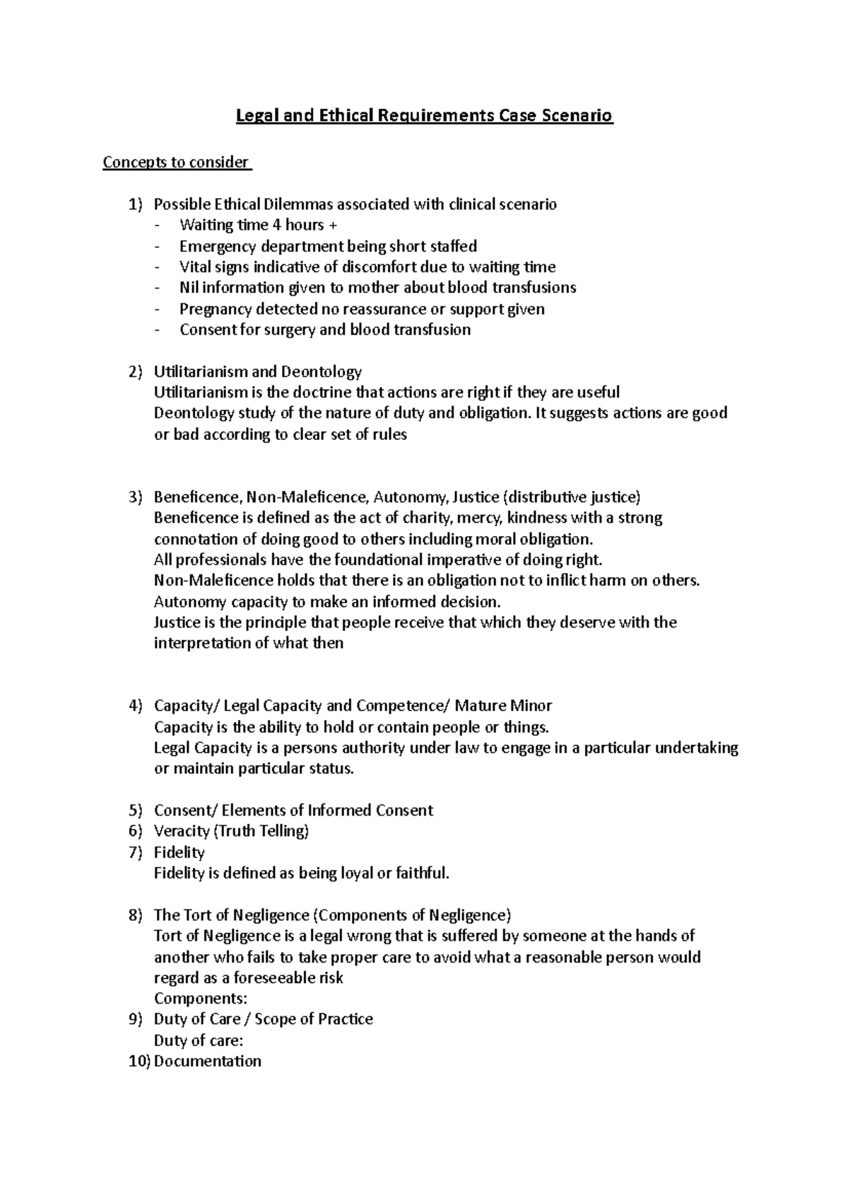 Legal and Ethical Requirements in Clinical Scenarios: Case Study ...