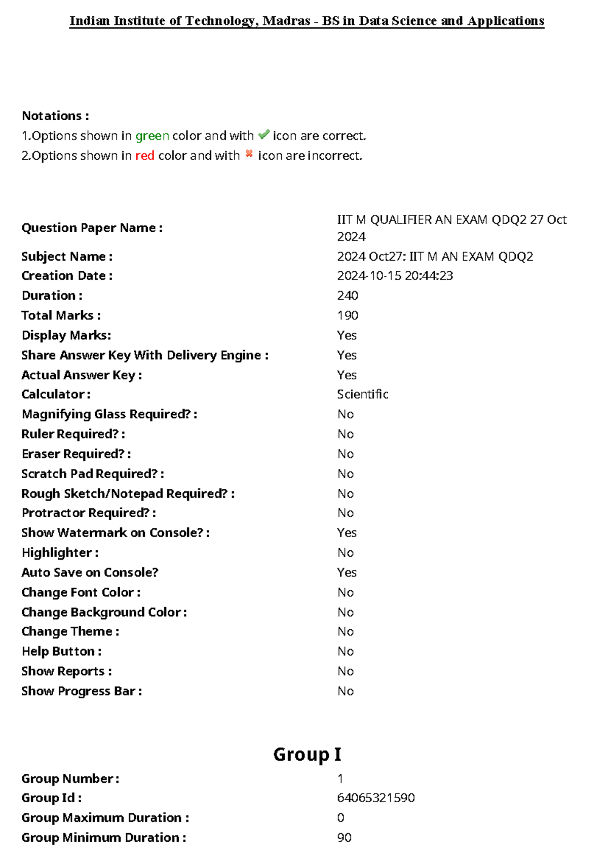 IIT M Qualifier AN EXAM QDQ2 - Indian Institute of Technology, Madras ...