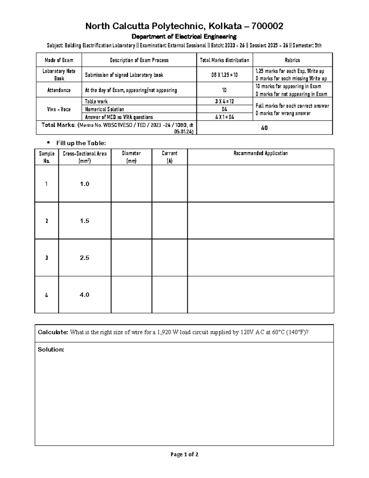 Building Electrification Lab Exam Notes - EE 2023-26 - Studocu