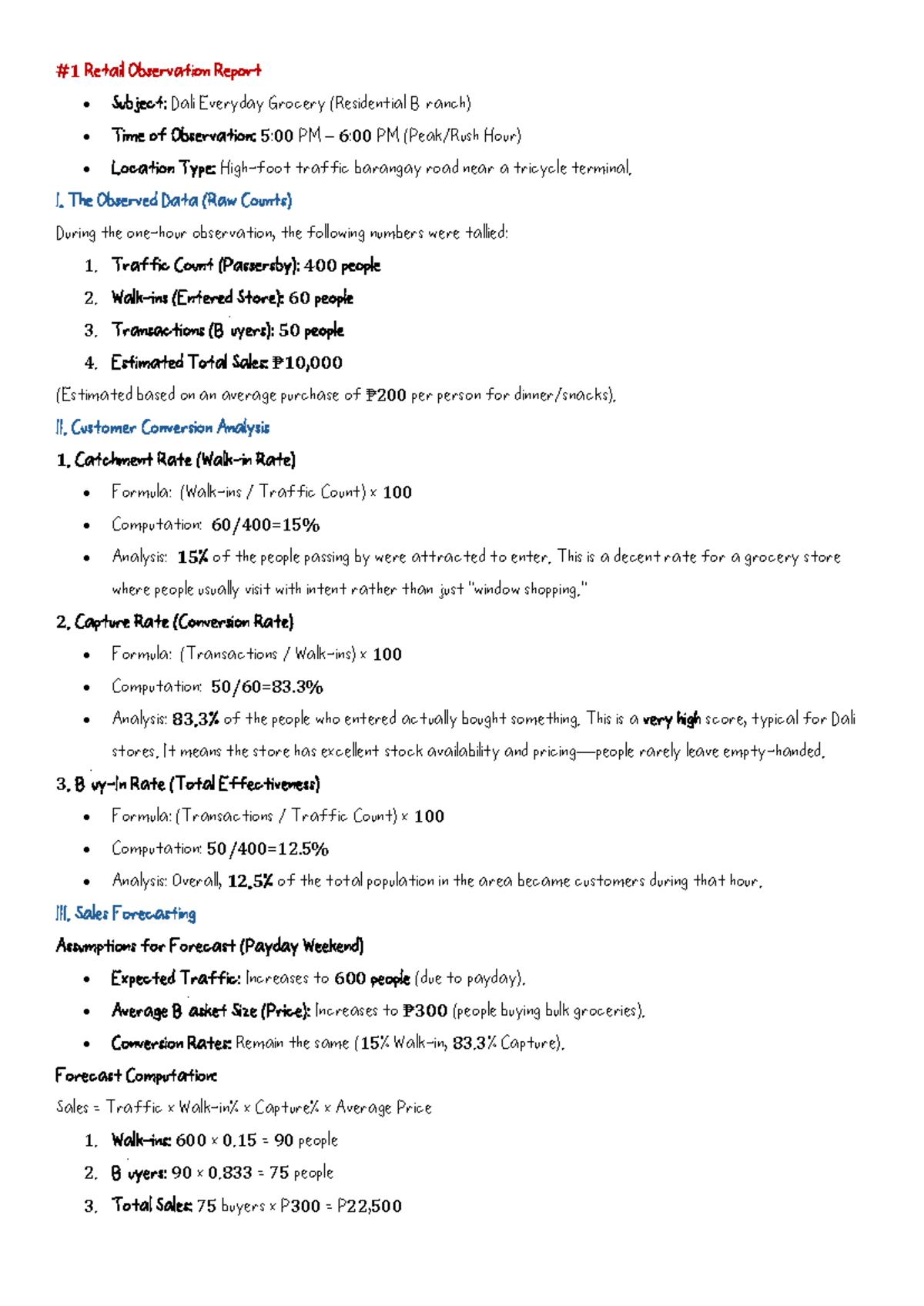 Retail Observation Report: Dali Grocery Analysis (5 PM - 6 PM) - Studocu