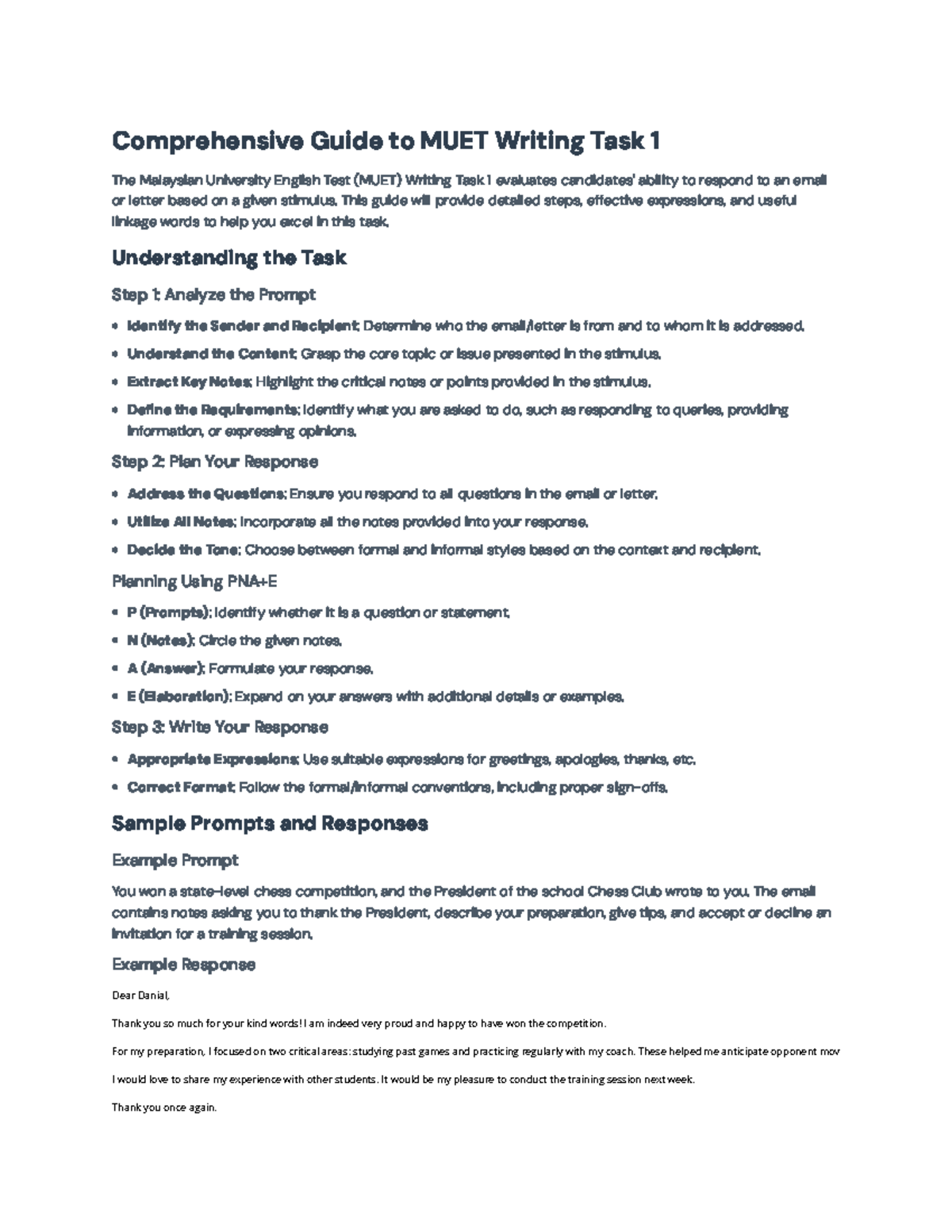 Comprehensive Guide to MUET Writing Task 1: Email Response Techniques - Comprehensive Guide to ...
