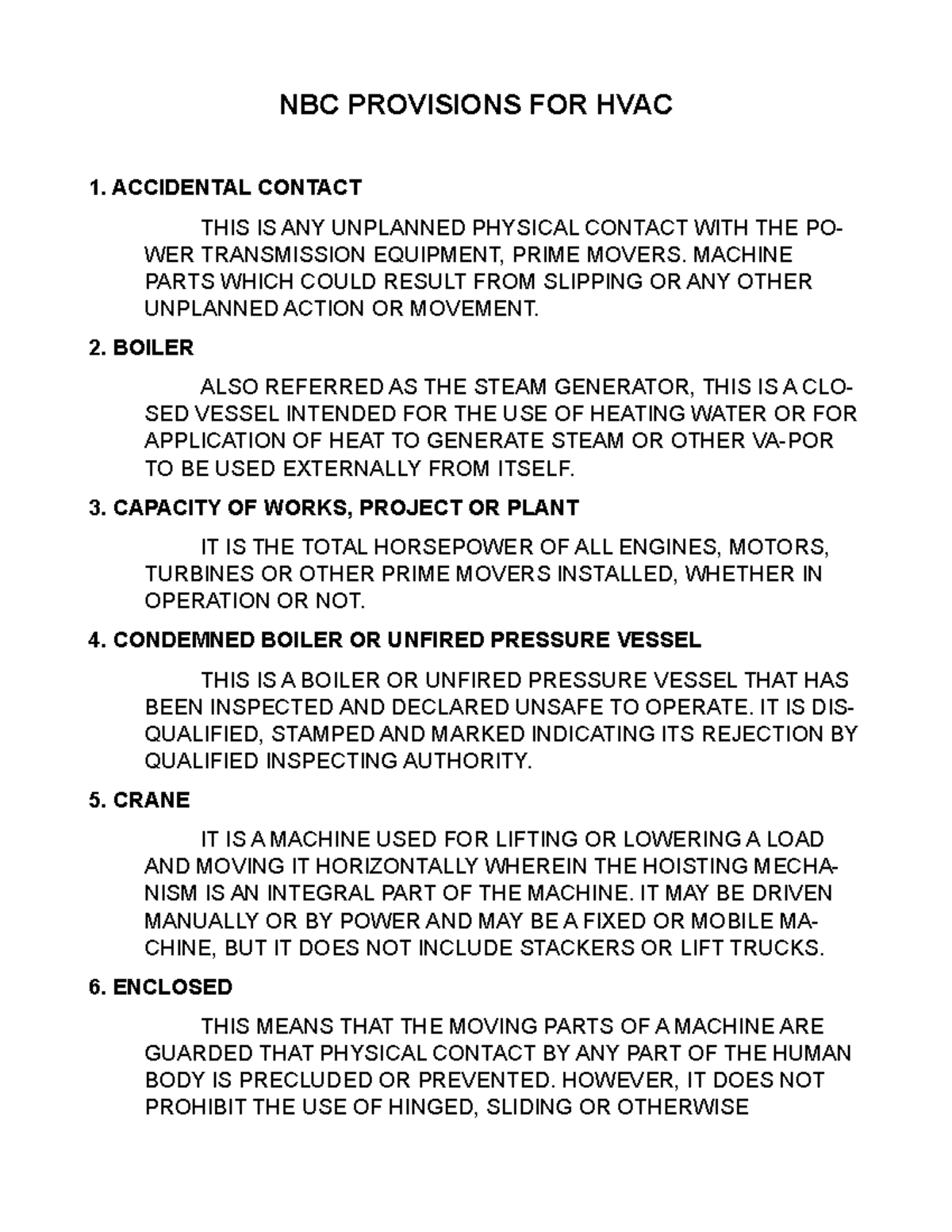 NBC HVAC Provisions: Guidelines for Safe Operation and Maintenance ...