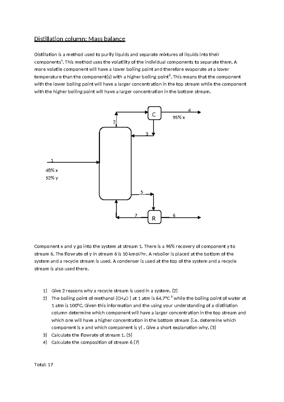 MB Distillation 2: Mass Balance and Component Analysis - Studocu
