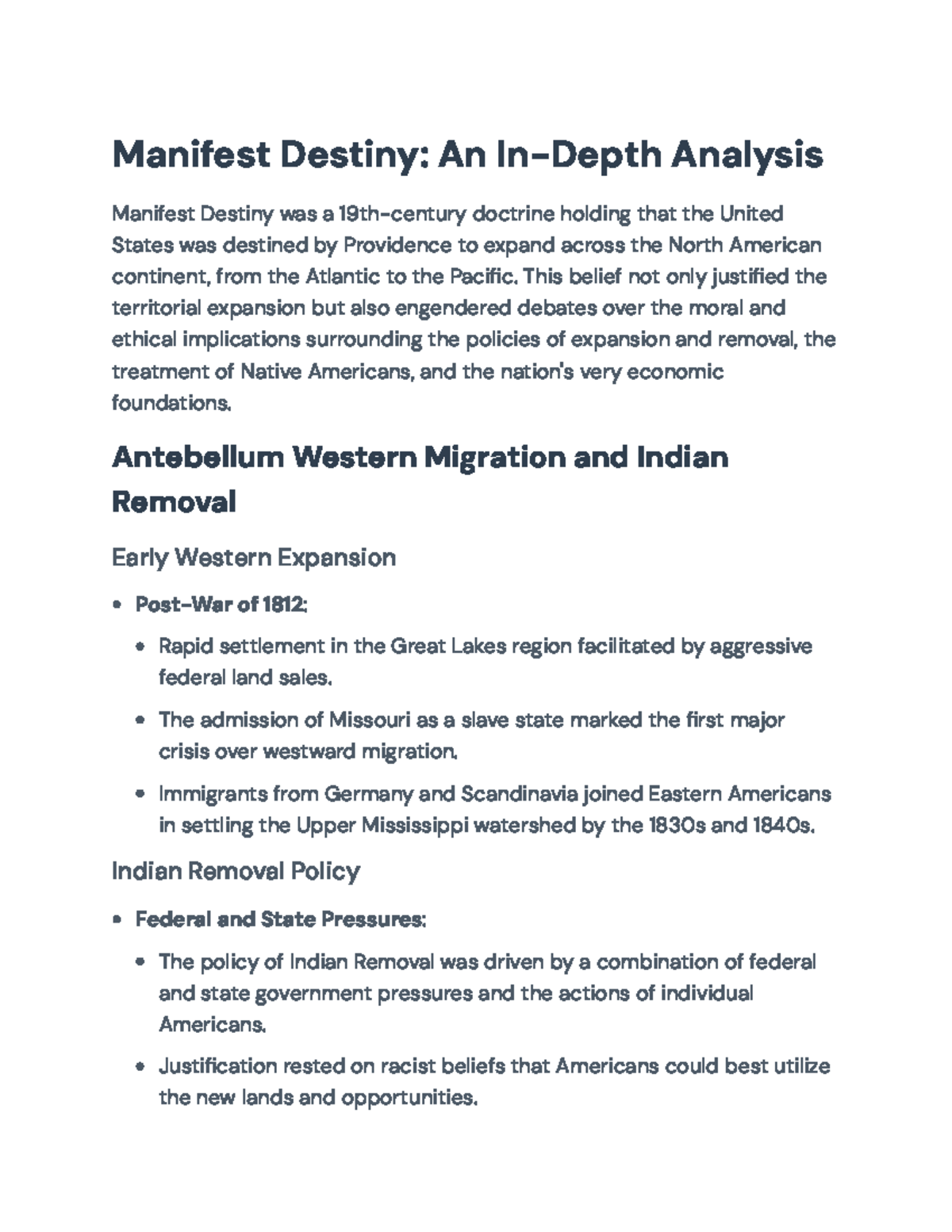 Analyzing Manifest Destiny: 19th Century Expansion and Its Aftermath ...