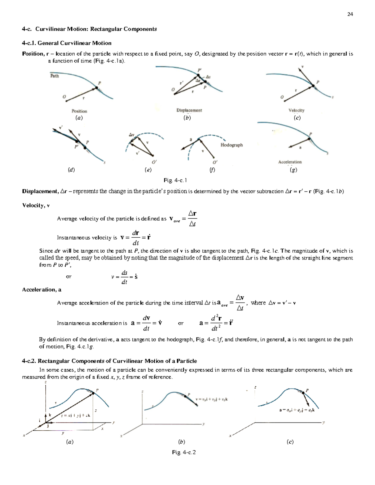 Lecture-2 - Lecture-2 - 4-c. Curvilinear Motion: Rectangular Components ...