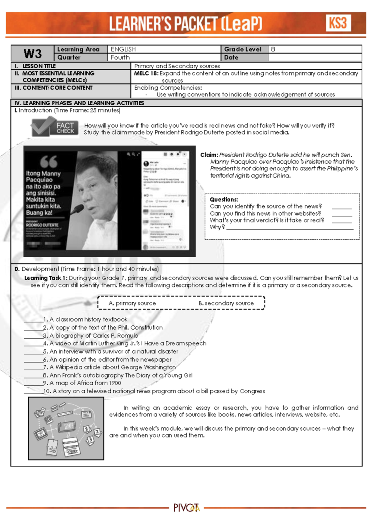Q4-English-8-Week3 - Copy - W Learning Area ENGLISH Grade Level 8 ...
