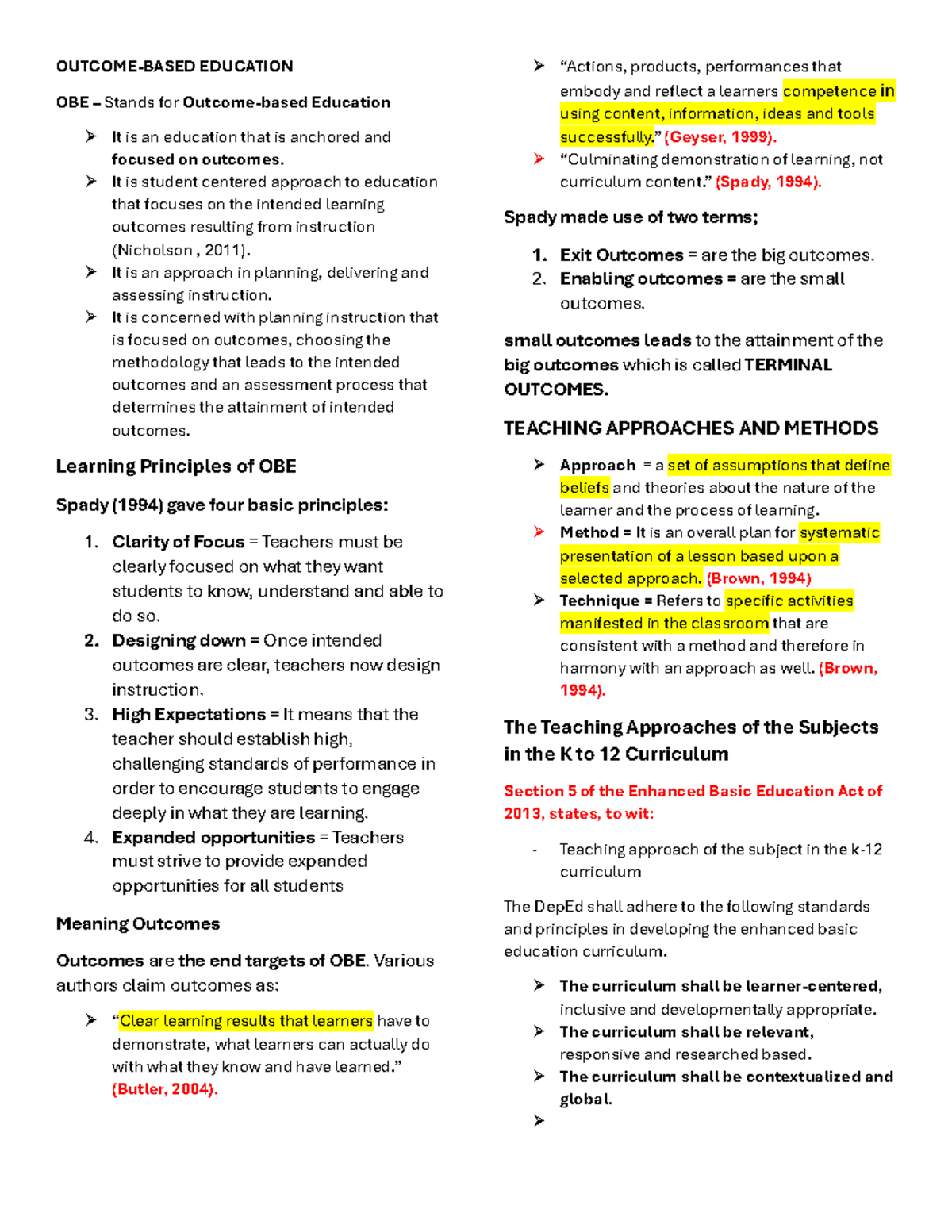 K-12 Education: Principles & Approaches of Outcome-Based Education ...