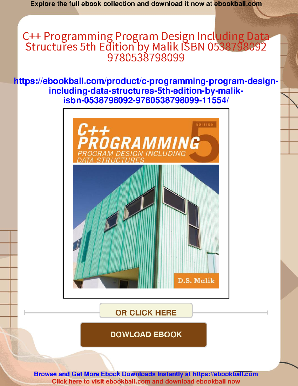 Programming: Program Design Including Data Structures, 5th Ed. Malik ...
