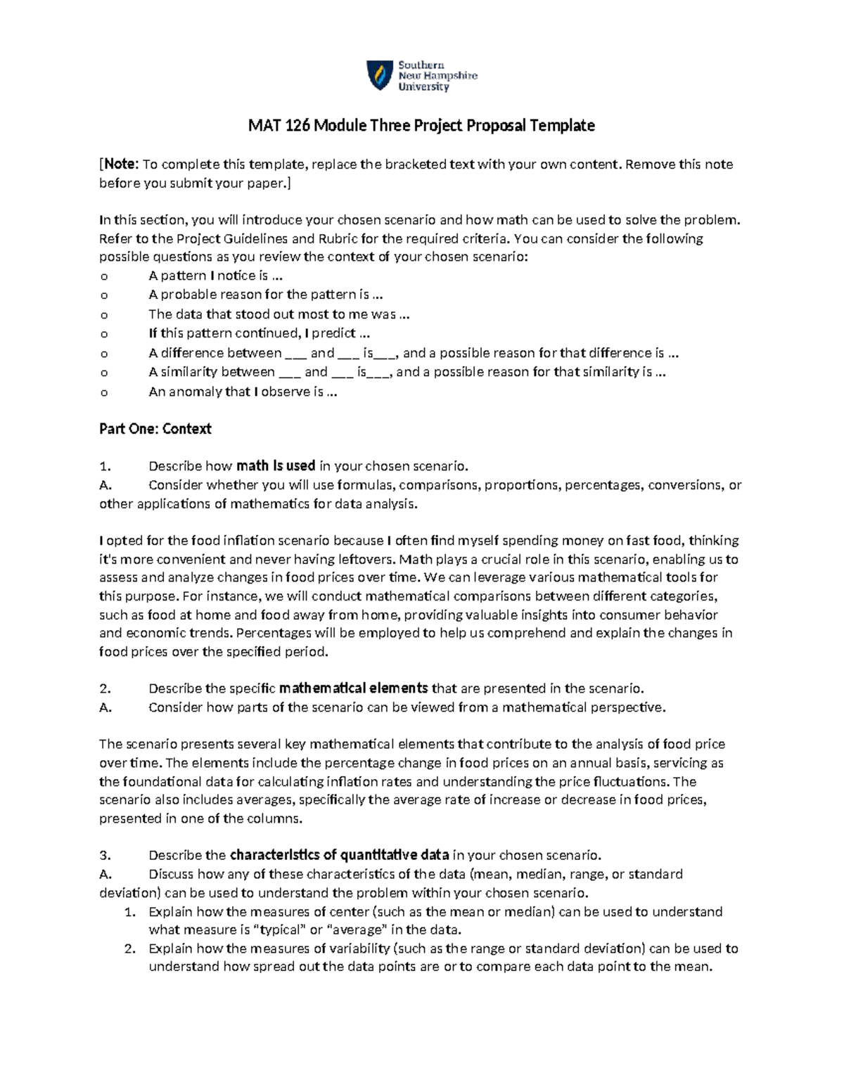 MAT 126 Module 3 Project Proposal: Analyzing Food Inflation Data - Studocu