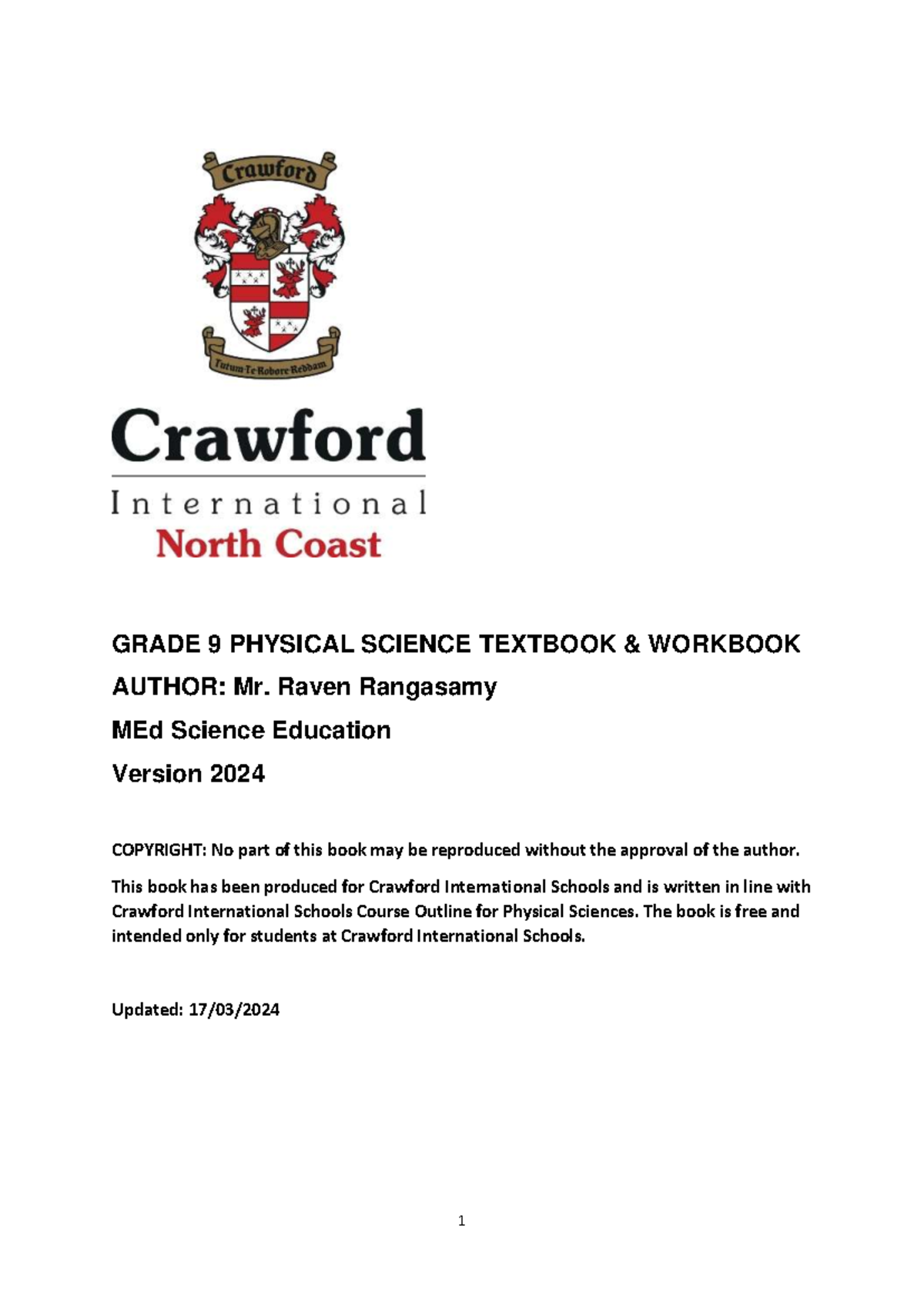 Grade 9 Physical Science Workbook & Textbook (2024 Edition) - Studocu