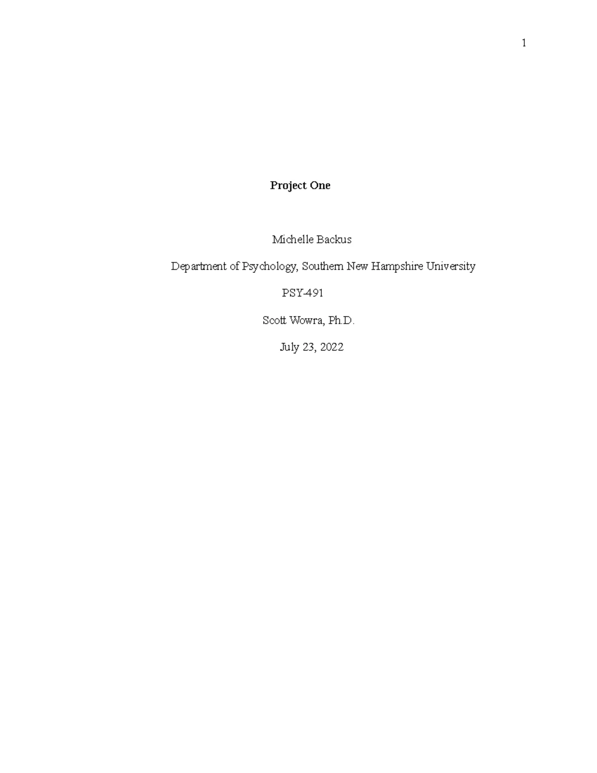 Psych and soc proj 1 - Project 1 - Ashley Osborn Psychology and Social ...