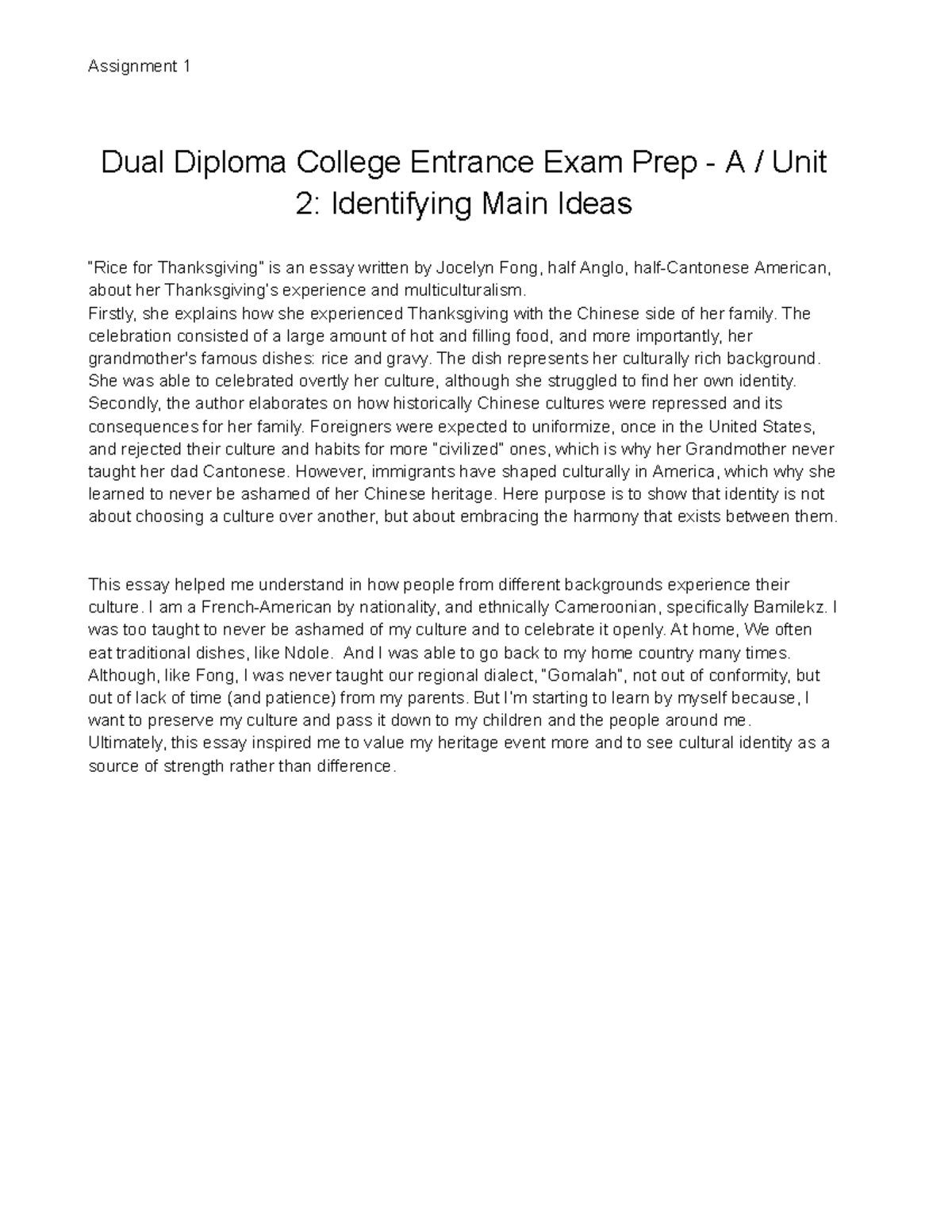 2025 College Entrance Exam Prep - A Unit 2: Main Ideas Essay Analysis ...