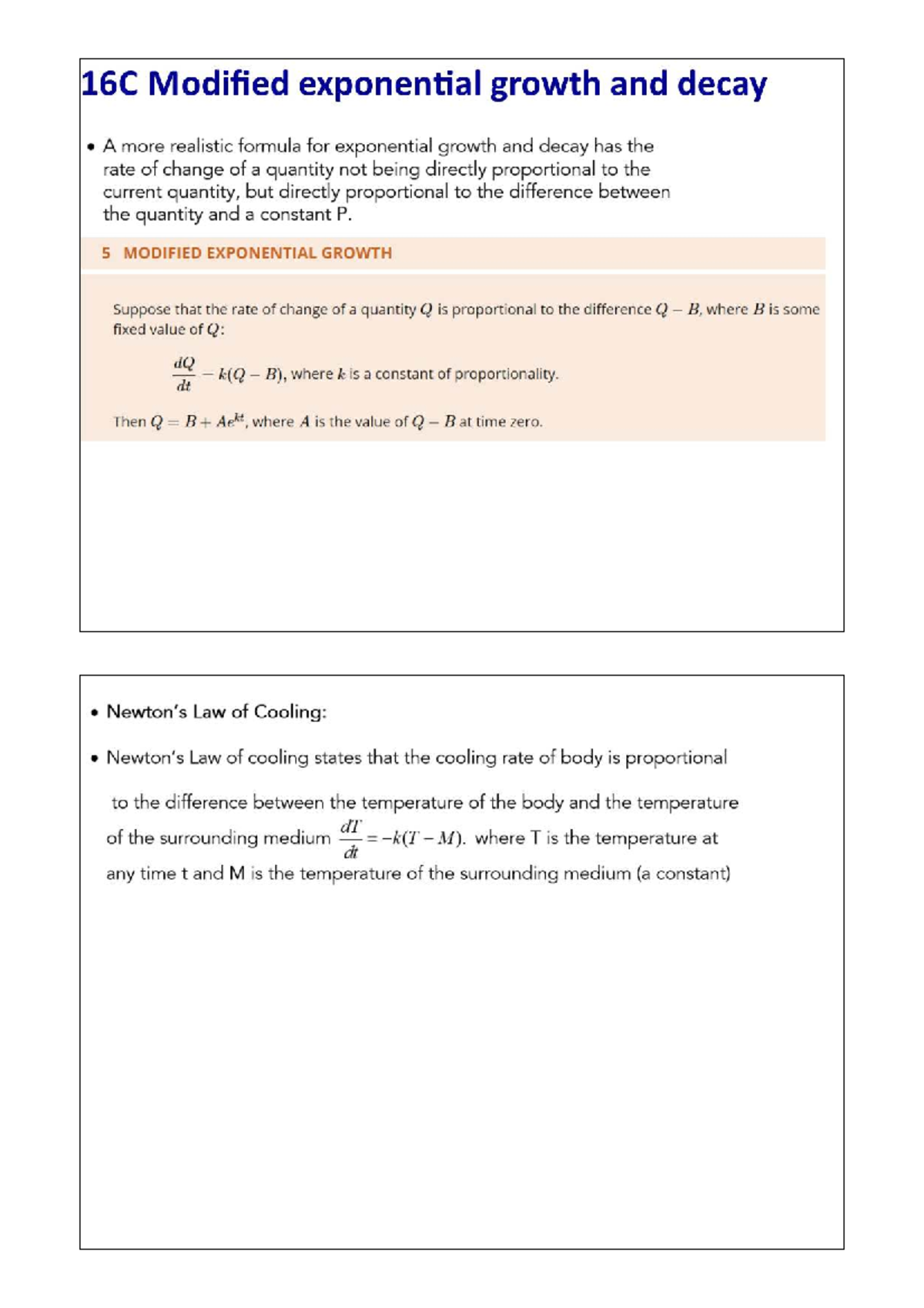 16C Modified Exponential Growth & Decay: Homework Exercise - Studocu