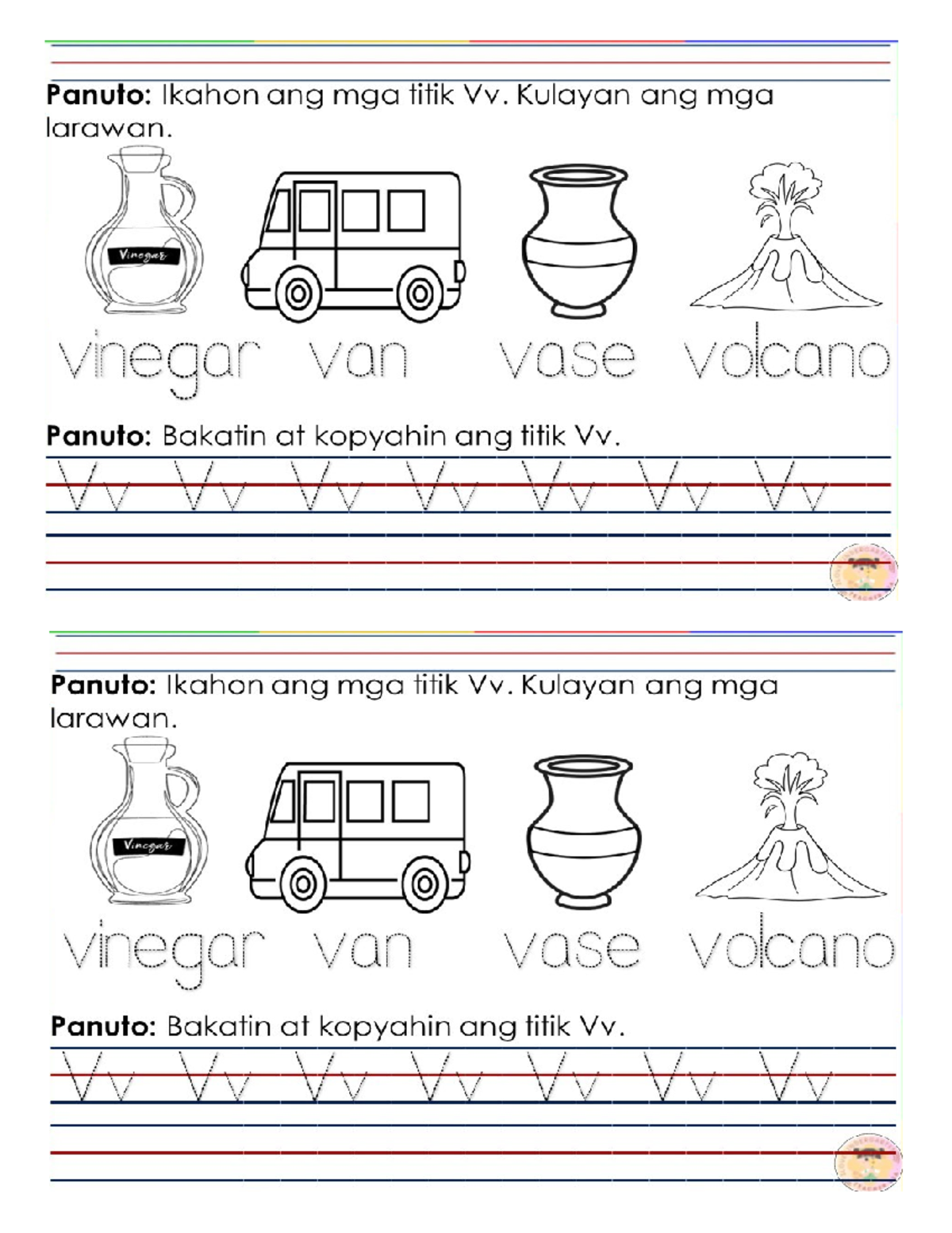 Worksheets Activity: Learning the Letter Vv Through Fun Exercises - Studocu
