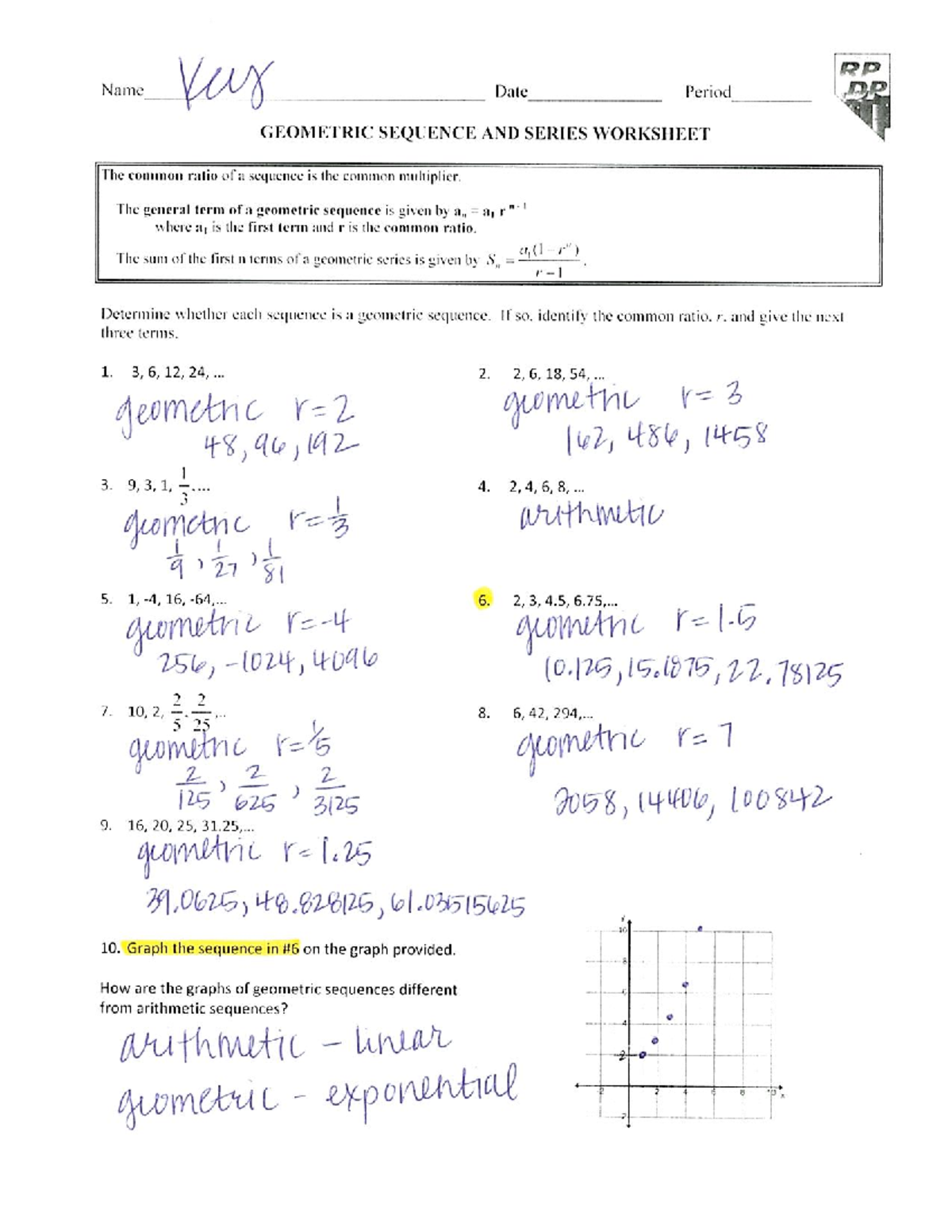 8 - A di hcb - Name Vay Date Period GEOMETRIC SEQUENCE AND SERIES ...