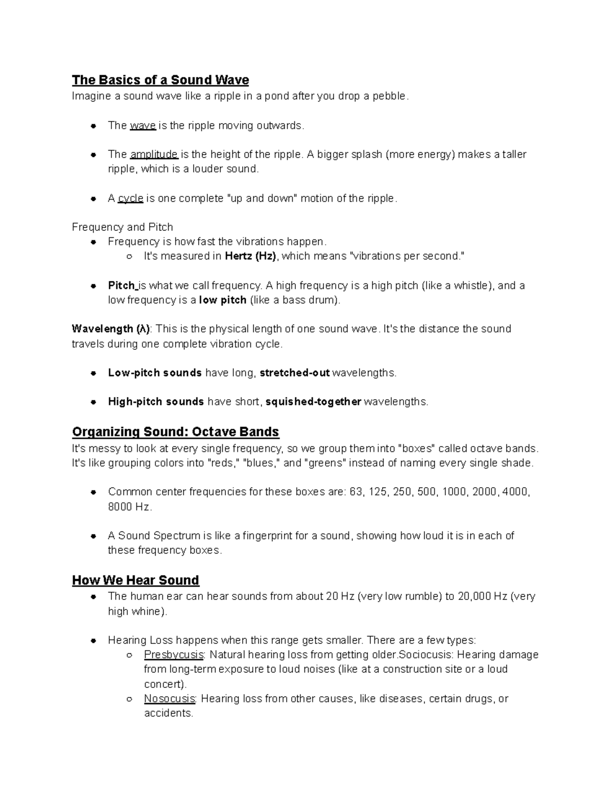 Understanding Sound Waves and Their Characteristics - 309 Exam Notes ...
