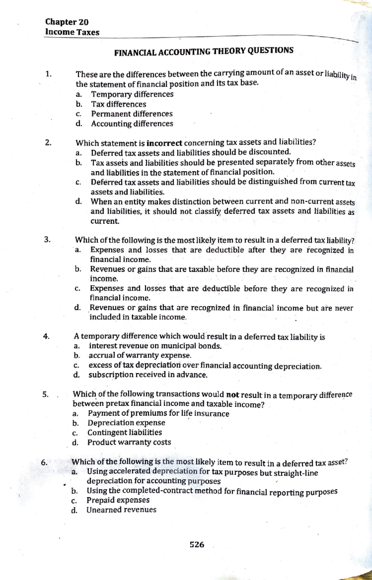 Chapter 20 Income Taxes - Income Taxes FINANCIAL ...