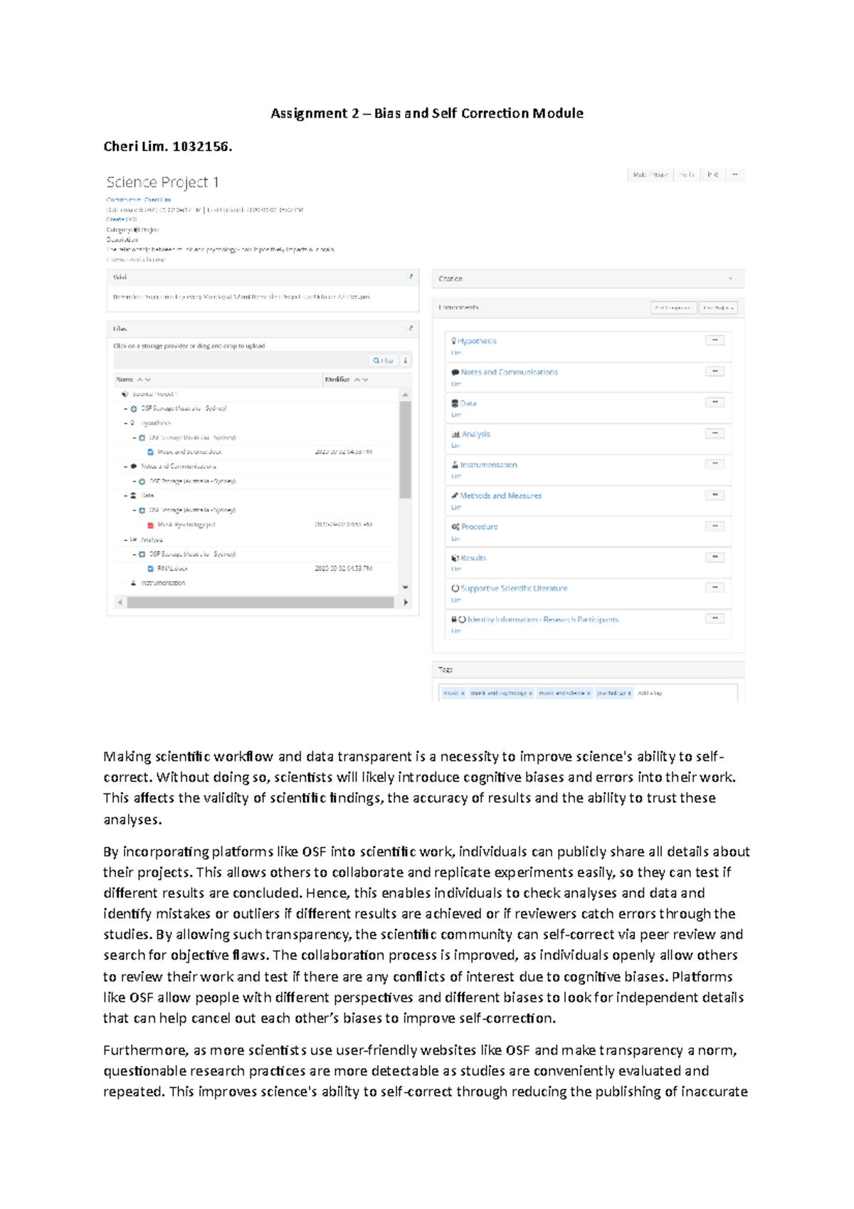 Self Correction Assignment 2 - Assignment 2 – Bias and Self Correction ...