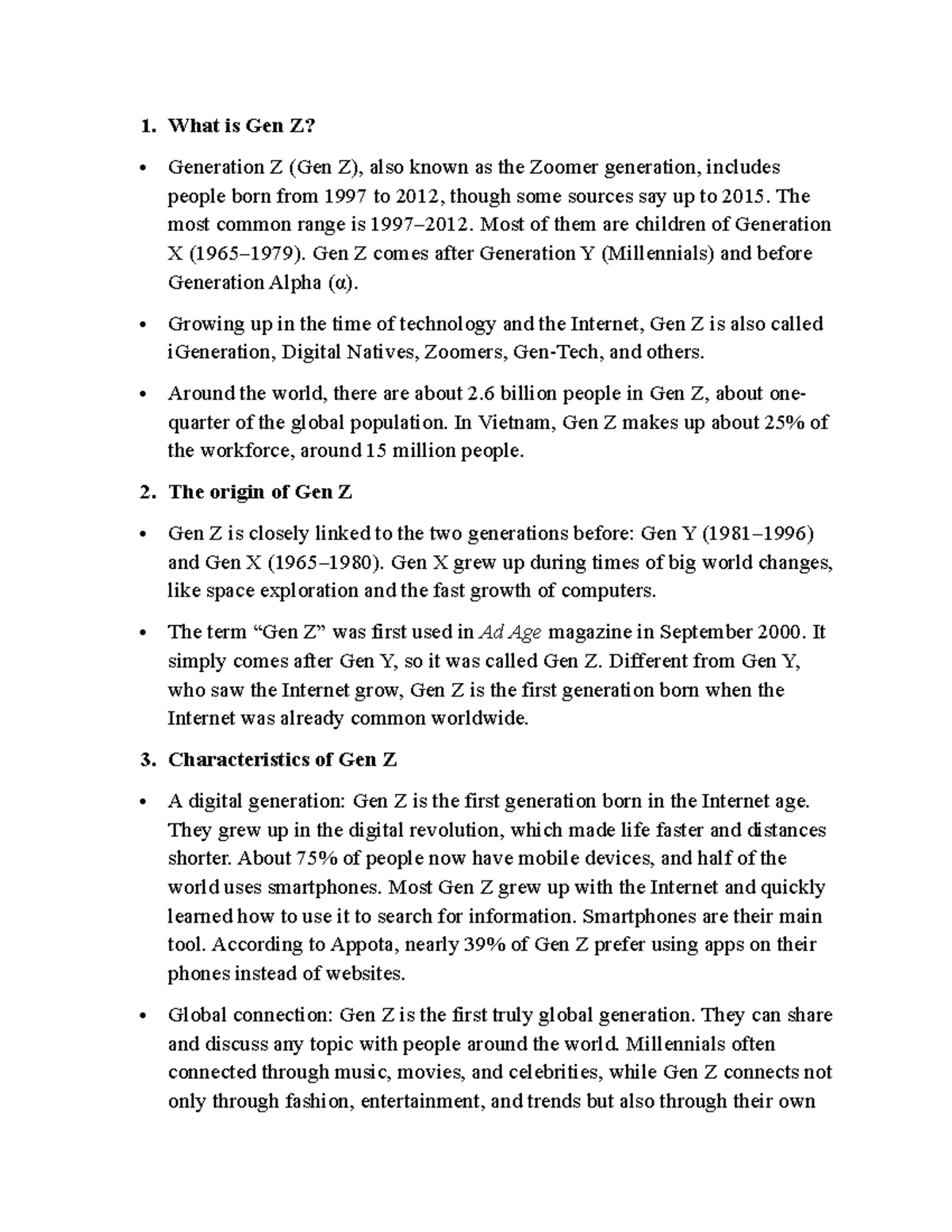 GENZ Tieng ANH - Understanding Generation Z's Impact and Future - Studocu