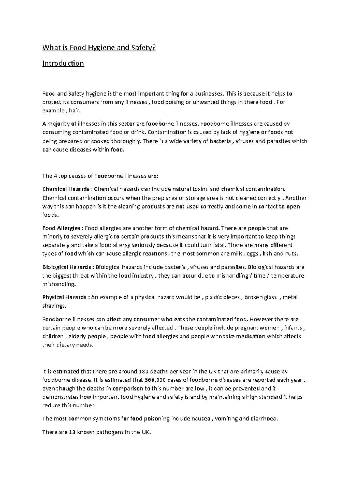 What is Food Hygiene and Safety - Introduction - What is Food Hygiene ...