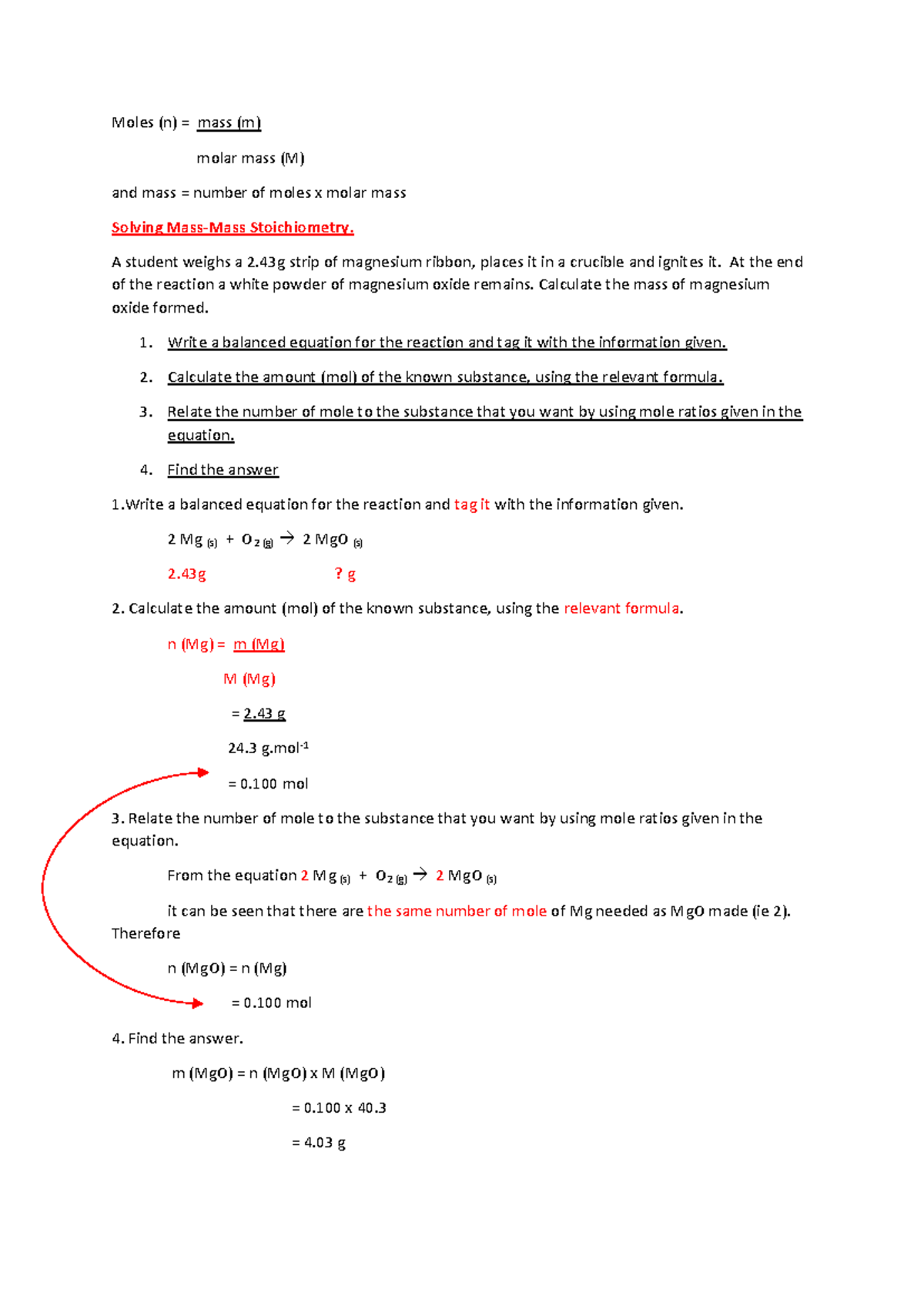 Stoichiometry (CHEM101) - Moles, Mass, and Limiting Reactants Analysis ...