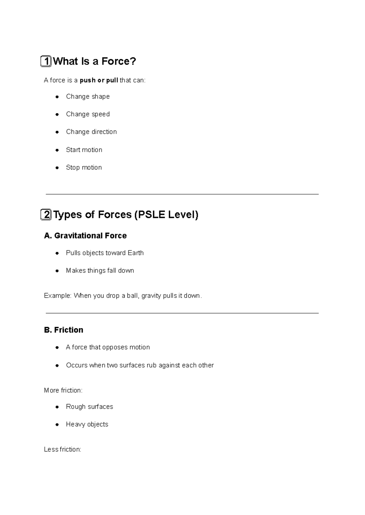 Forces Overview (PSLE Level): Understanding Pushes, Pulls, and Effects ...