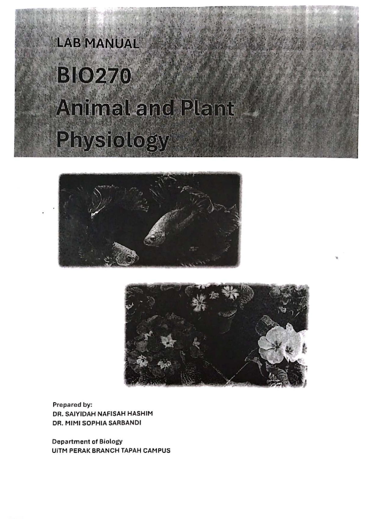 Lab Manual BIO270: Practical Insights into Animal & Plant Physiology ...