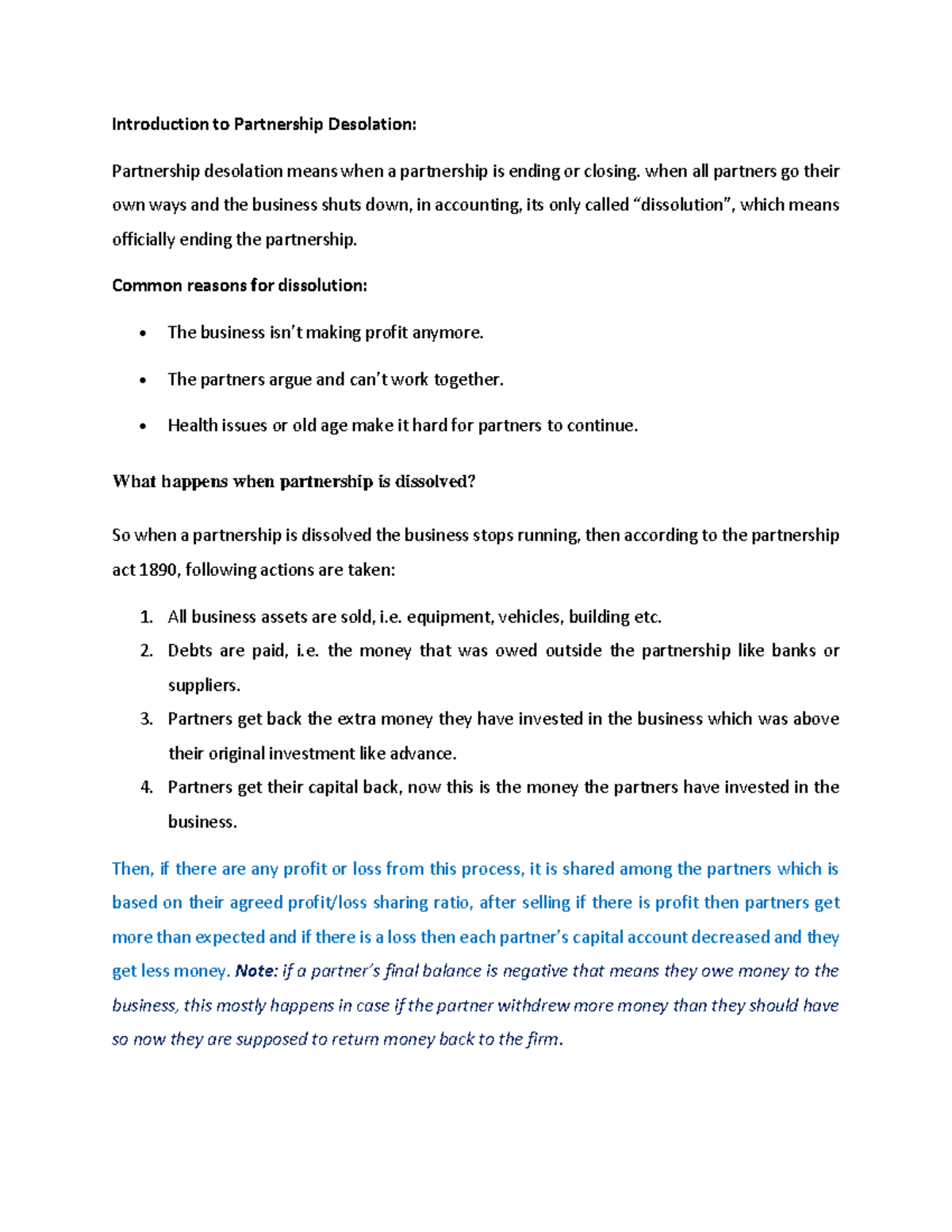 Partnership Desolation: Understanding Dissolution and Realisation ...