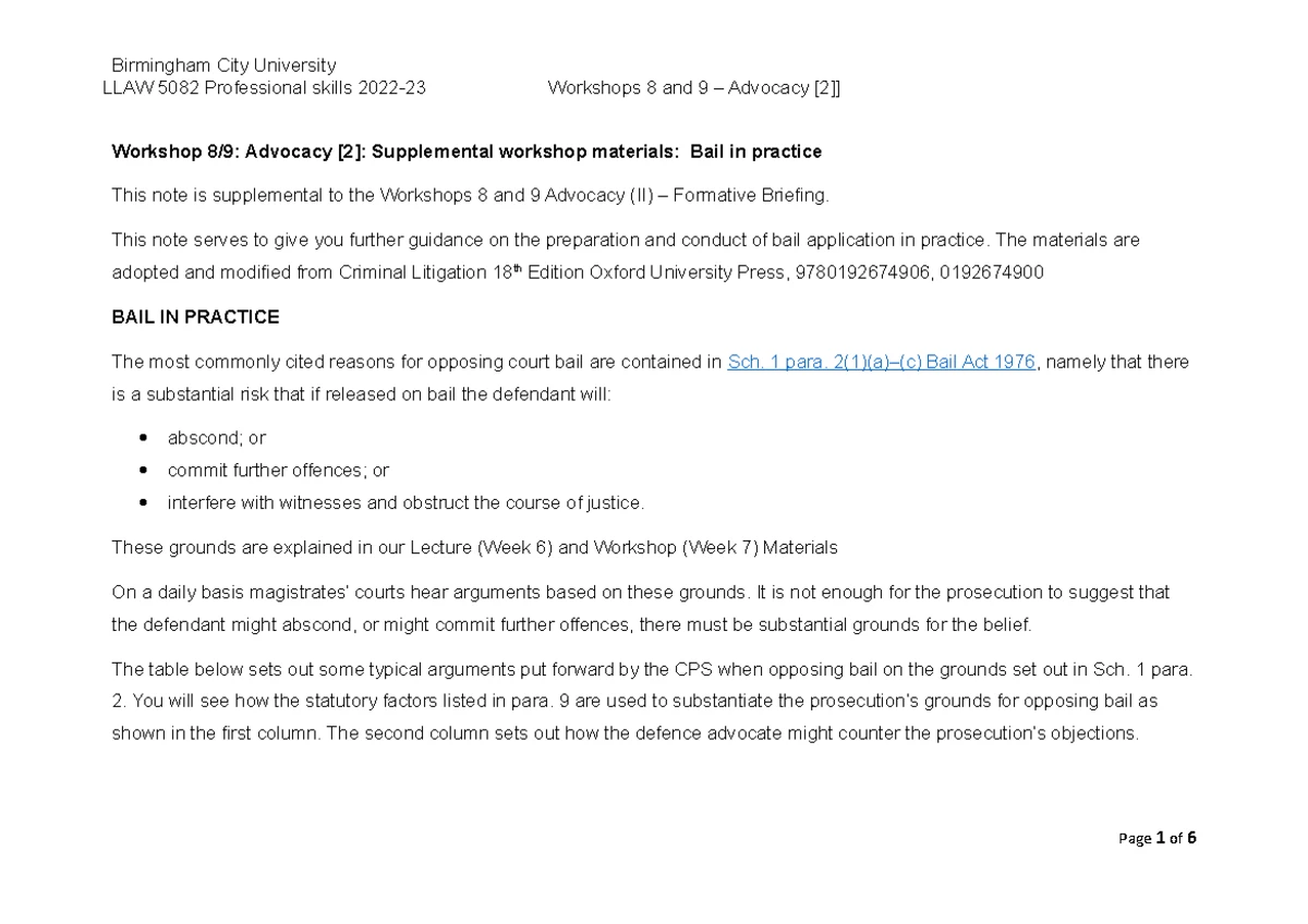 Bail application Script - Good afternoon your honour, my name is ...