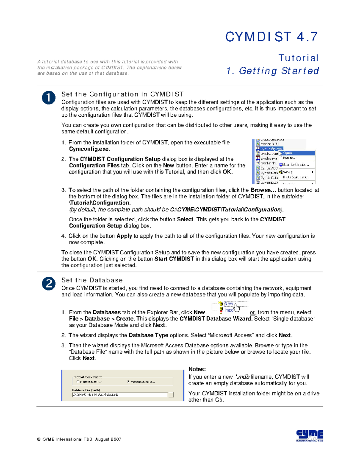 01 Getting Started CYME - A tutorial database to use with this tutorial ...