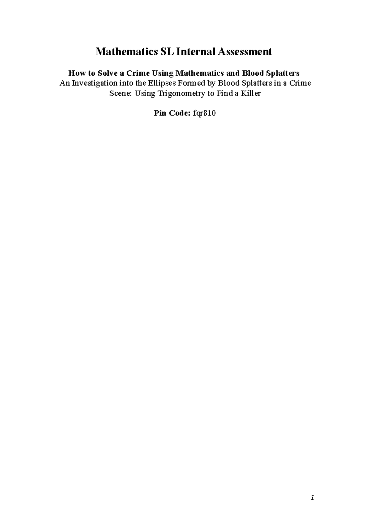 Math IA - Forensics - Mathematics internal assessment on forensic ...