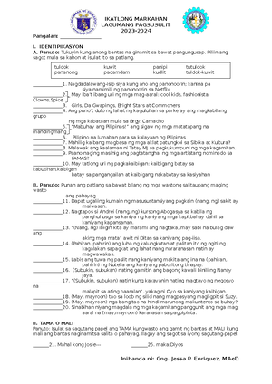 Si Sisa (Kabanata 16)-docx - Masusing Banghay-aralin I. Layunin Pagkatapos ng isang oras na ...