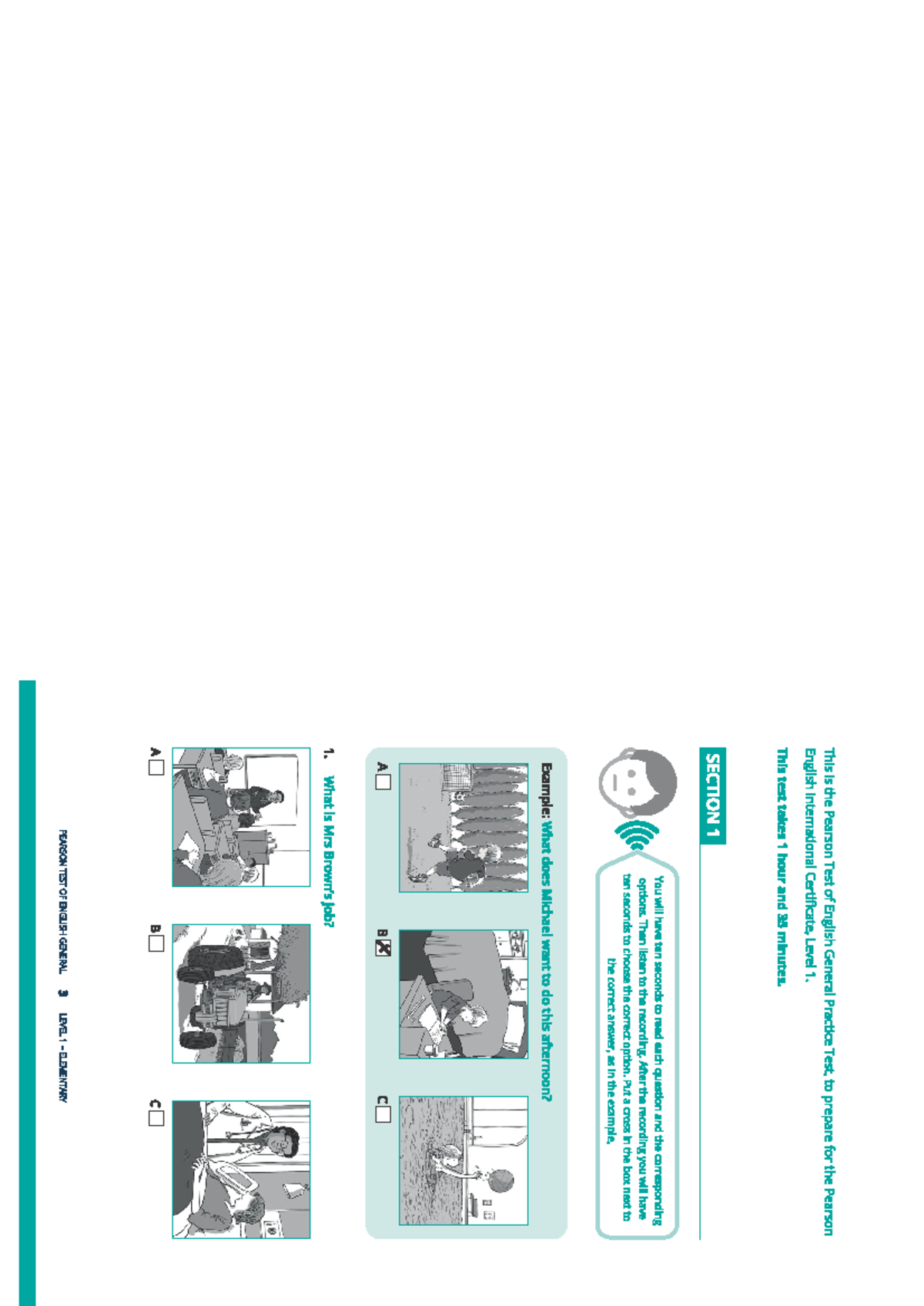 Pearson Test of English General Practice Test - Level 1 A2 - Studocu