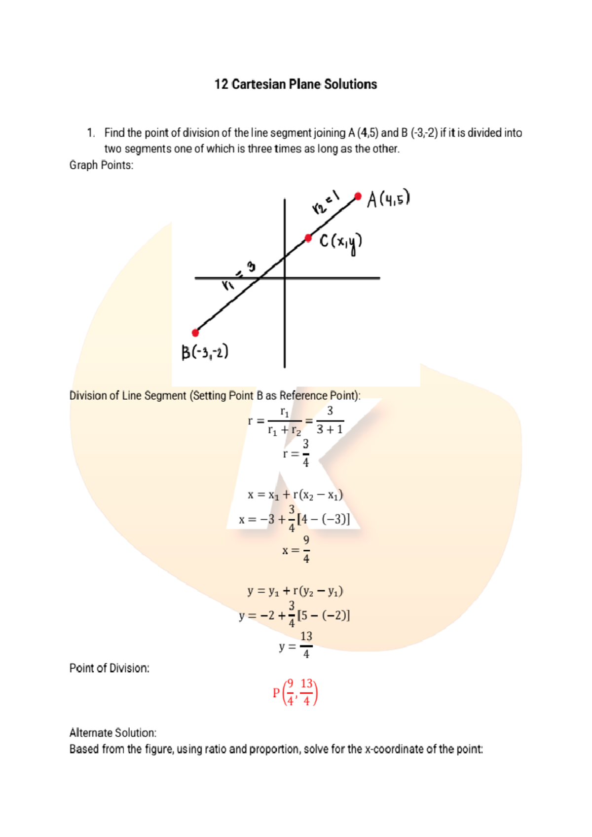 12 Cartesian Plane Solutions: Line Segments, Medians, and Chords - Studocu