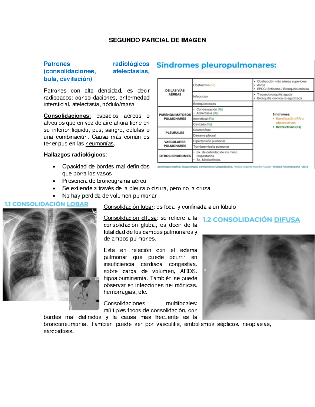 SEGUNDO PARCIAL DE IMAGEN: Patologías y Signos Radiológicos en Rx de ...